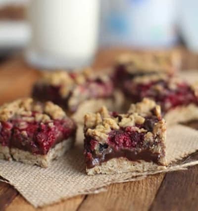 Dark Chocolate, Raspberry, and Oat Cookie Bars Recipe