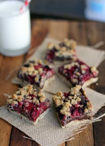 Dark Chocolate, Raspberry, and Oat Cookie Bars Recipe