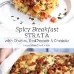 Spicy Breakfast Strata with Chorizo, Red Pepper, and Cheddar ...