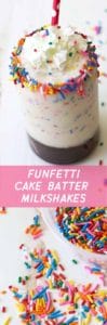 Funfetti Cake Batter Milkshakes with Hot Fudge