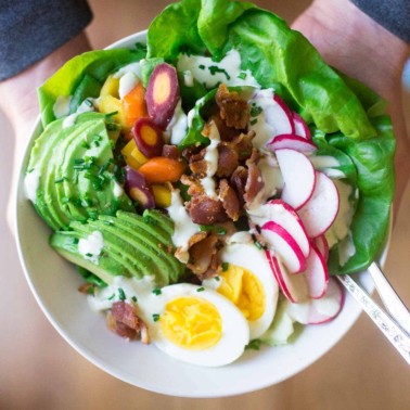 Spring Cobb Salad with Creamy Herb Yogurt Dressing