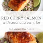 Red Curry Salmon with Coconut Brown Rice | Inquiring Chef