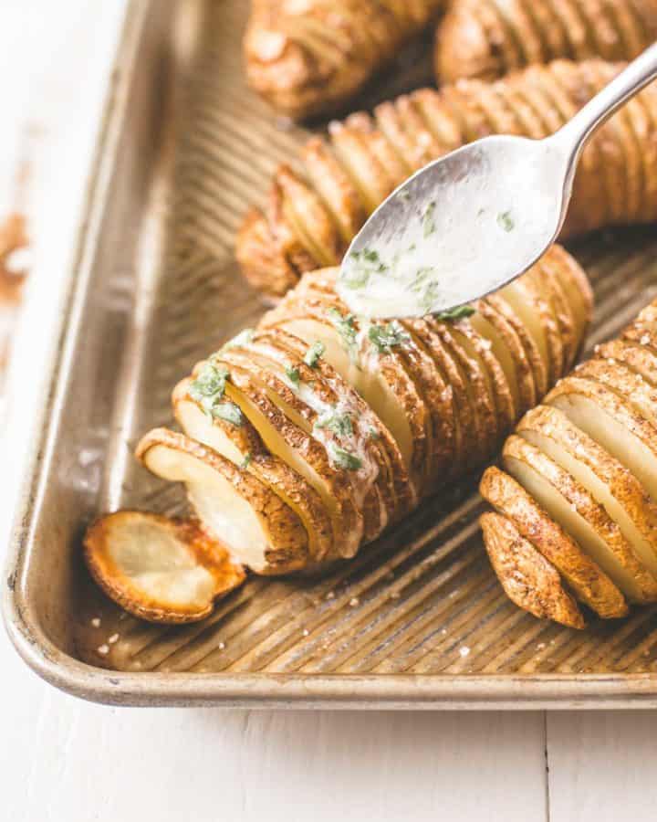 Ham and Cheese Hasselback Potatoes