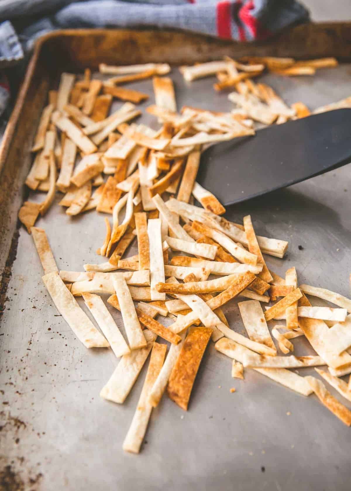 Tortilla Strips {just 15 minutes in the oven!}