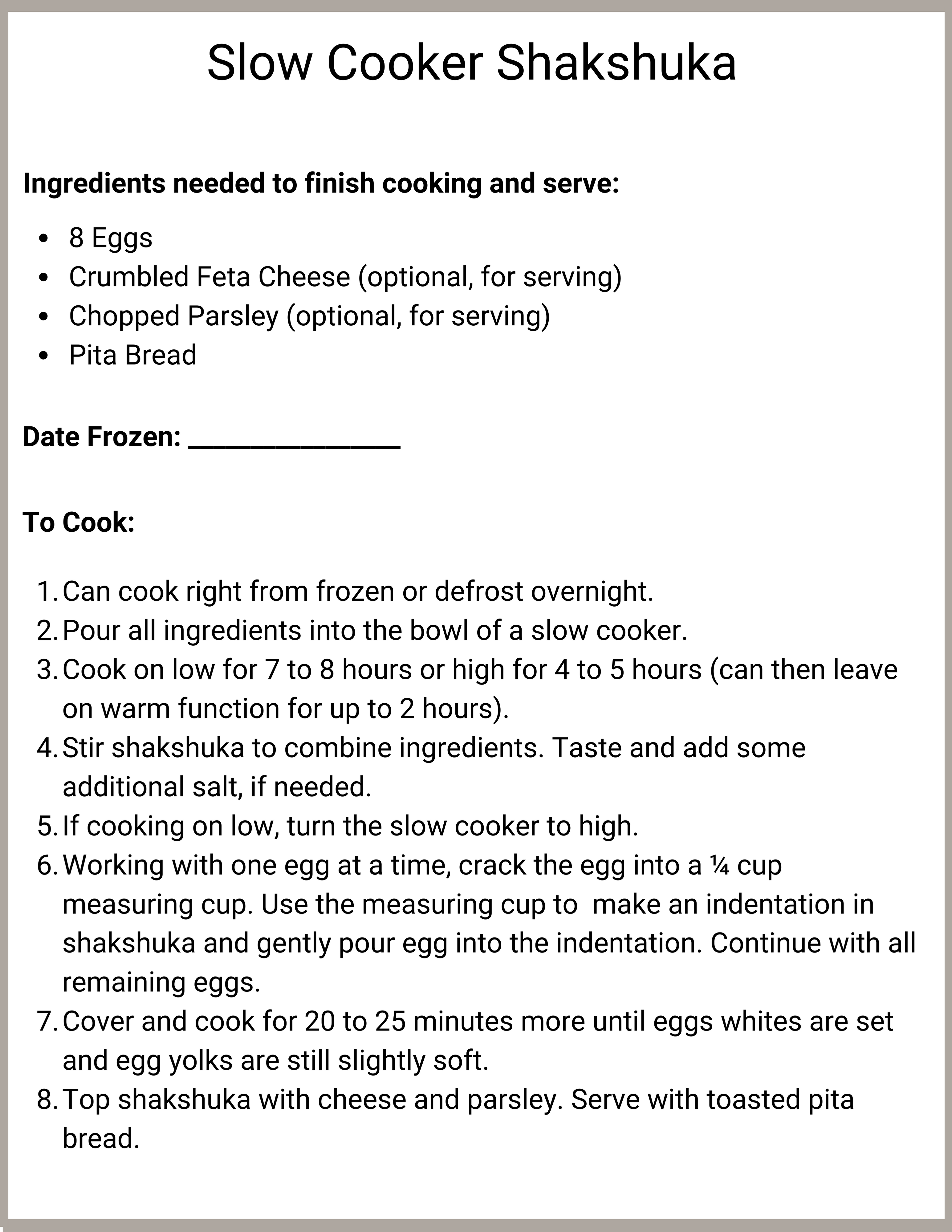 Slow Cooker Shakshuka | Inquiring Chef