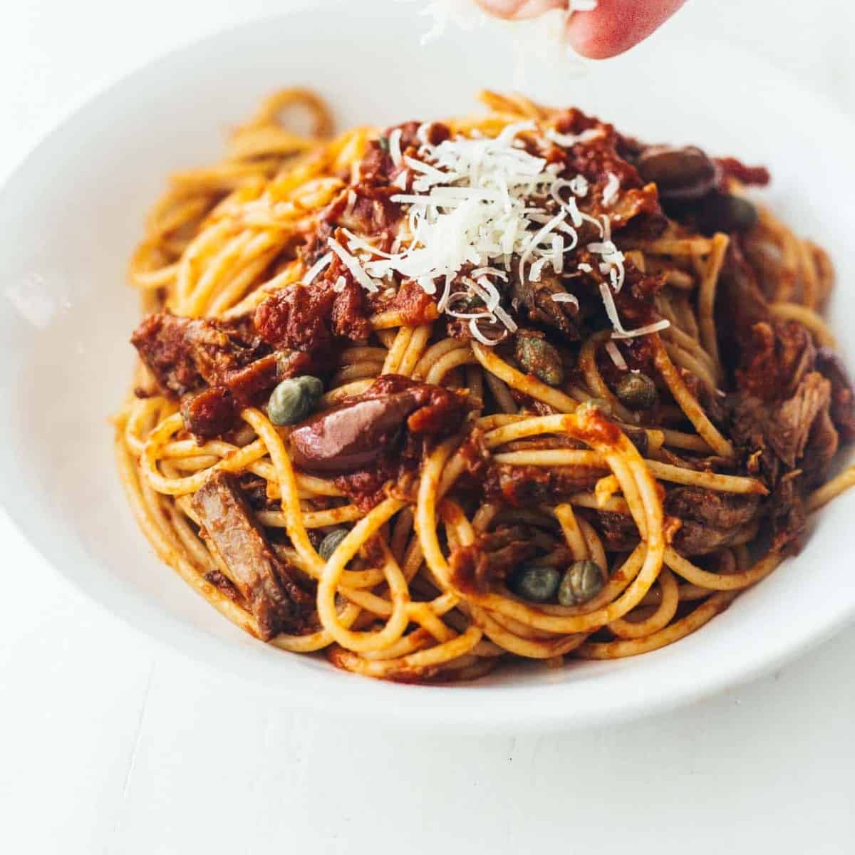 Slow Cooker Puttanesca with Beef