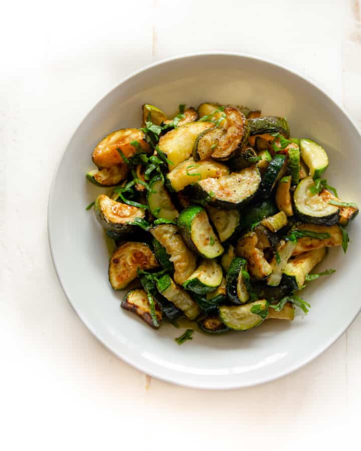 Pan-Seared Zucchini with Garlic and Basil