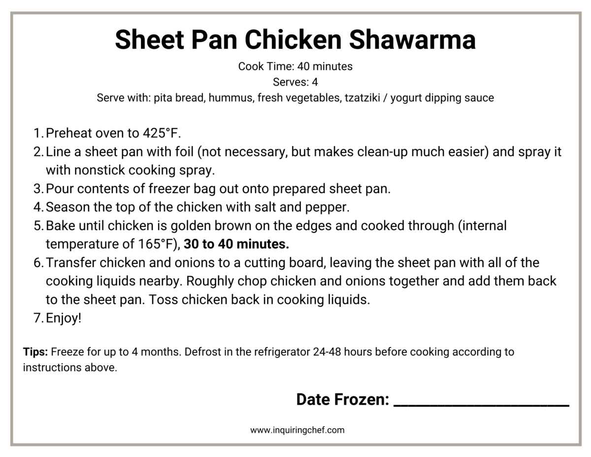 Sheet Pan Chicken Shawarma