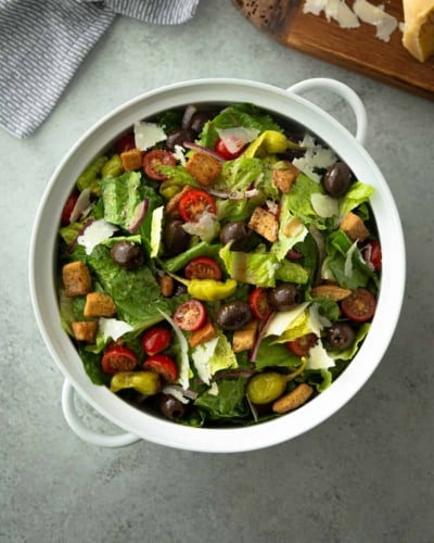 Italian House Salad with Parmesan and Croutons