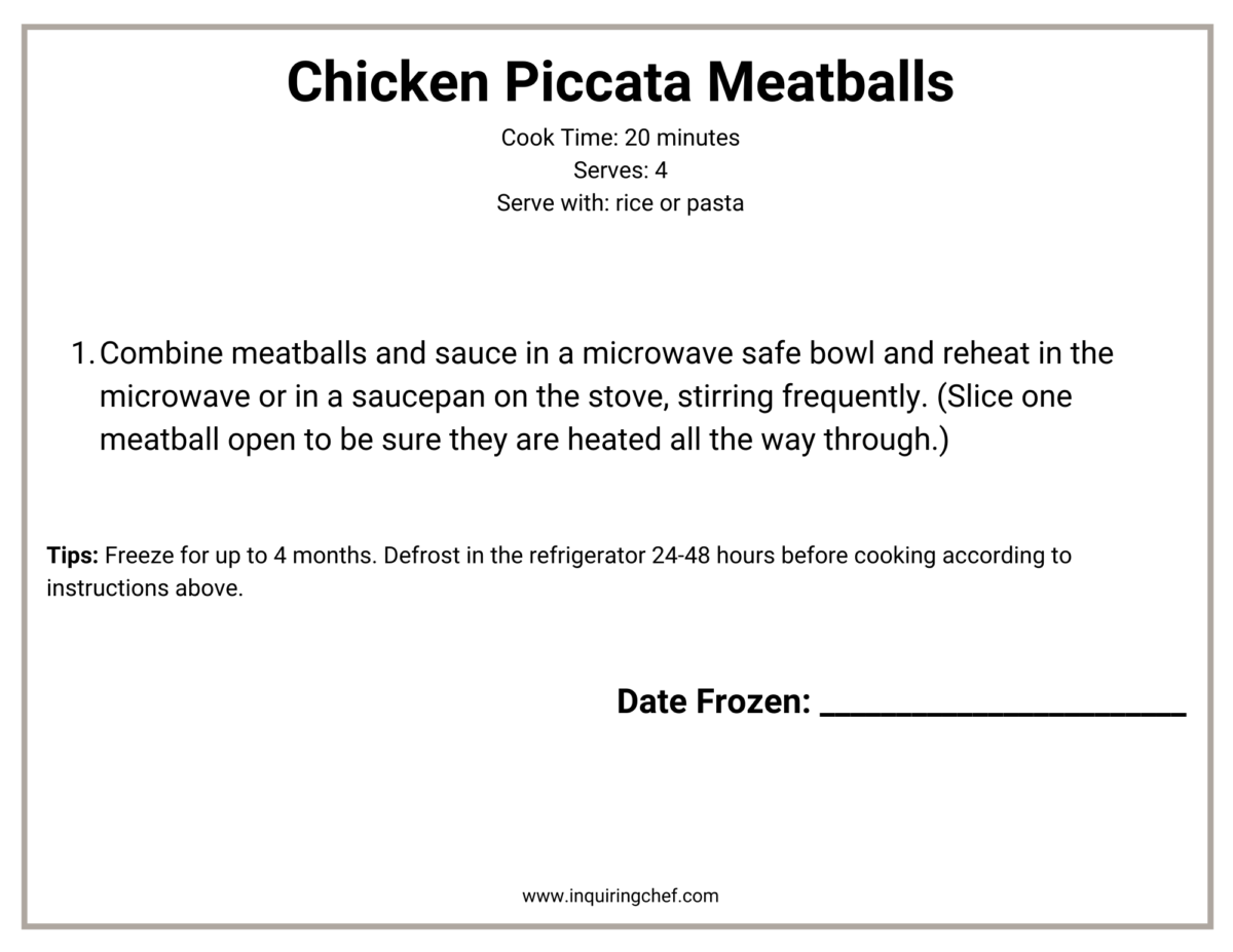 Chicken Piccata Meatballs