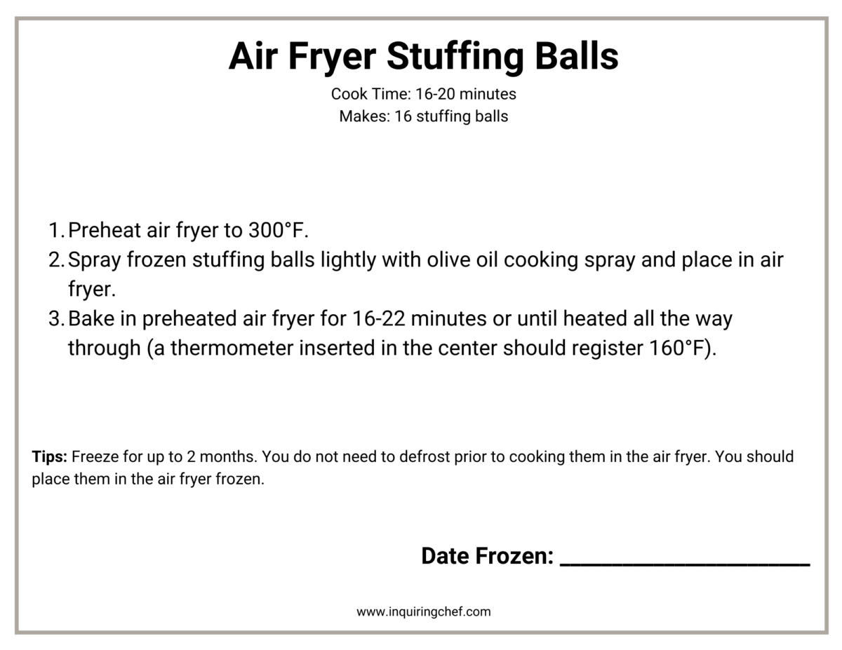 Air Fryer Stuffing Balls